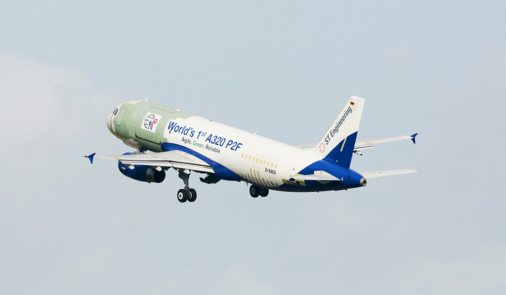 První přestavěný Airbus A320P2F na světě poprvé letěl | Airways.cz